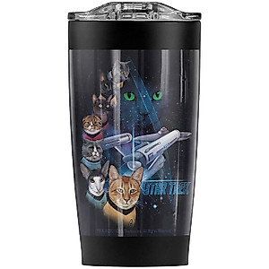 LOGOVISION Star Trek Cat Fleet Stainless Steel Tumbler 20 oz Coffee Travel Mug/Cup, Vacuum Insulated & Double Wall with Leakproof Sliding Lid | Great for Hot Drinks and Cold Beverages