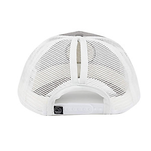 Ecofera Women's Eco-Friendly Ponytail Hat Messy Bun Baseball Trucker Cap (Grey/White Patch)