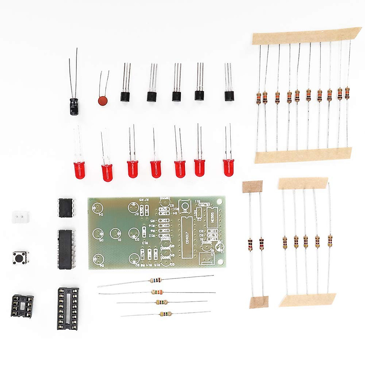 Electronic Dice Kit, Circuit Electronic Dice, Metal 7 LEDs 4.5~5V for Fun Electronic Production Set Replace Real Dice