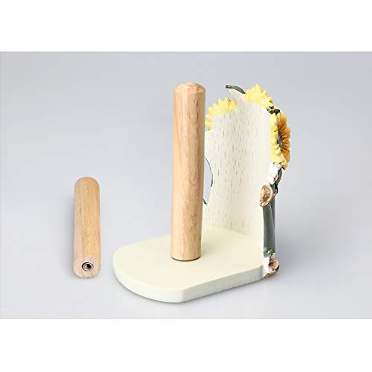 JHNIF Paper Towel Holder with Flower Basket Decoration, Resin Crafts Display for Kitchen Cafe Western Restaurant Cake Shop Dessert Shop.