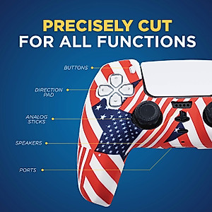 PS5 Silicone Gel Grip Controller Cover Skin Protector (USA Flag) Compatible for Sony PlayStation 5 DualSense Wireless Controller Protector Covers