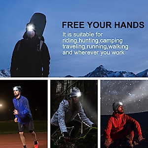 GAFres LED Beanie with Light, Unisex Rechargeable Led Headlamp Hat, Warm Knit Hat for Winter Safety, Head Light for Outdoor Dog Walking，Gifts for Men Women Dad Black