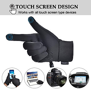 EAGLEFLY Touch Screen Lightweight Winter Gloves, Warm Water Resistant Gloves for Walking,Riding,Cycling,Running and Driving