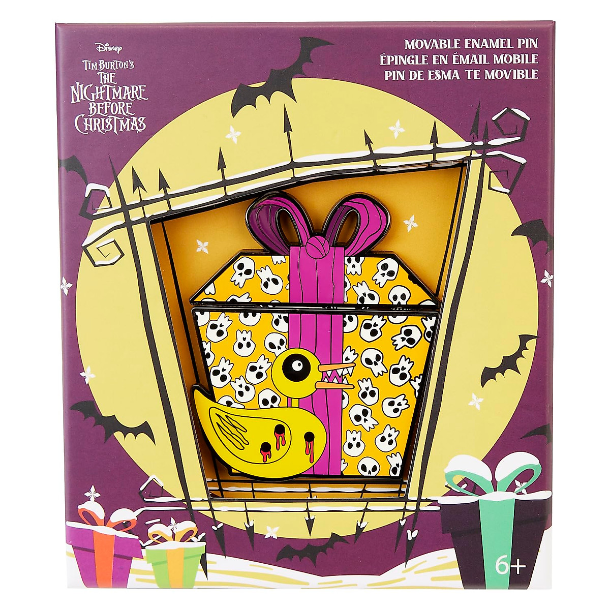 Loungefly Disney Nightmare Before Christmas Scary Teddy Present 3" Collector Box Sliding Pin