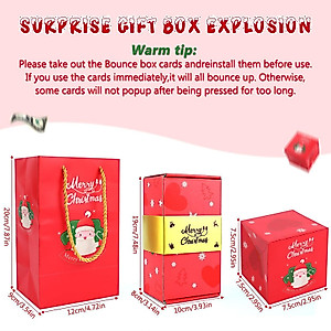 2024 Merry Christmas Surprise Box Gift Box Set, Surprise Gift Boxes, Pop-Up Explosion Boxes for Money and Birthdays, Folding Bouncing Boxes for Christmas (Red, 9PC)