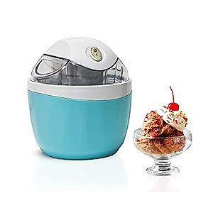 Nostalgia Electric Ice Cream Maker - Old Fashioned Soft Serve Ice Cream Machine Makes Frozen Yogurt or Gelato in Minutes - Fun Kitchen Appliance - Modern Style - Blue - 1 Pint