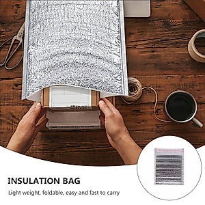 YARNOW 20Pcs Thermal Box Liners Metalized Reusable Insulation Bags Lunch Food Shopping Bag for Shipping Cold Hot Cooler Grocery Delivery, 23X20CM