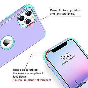 BENTOBEN iPhone 11 Pro Case, Phone Case iPhone 11 Pro, Heavy Duty 2 in 1 Full Body Rugged Shockproof Protection Hybrid Hard PC Bumper Drop Protective Girl Women Boy Men iPhone 11Pro Cover, Purple/Mint