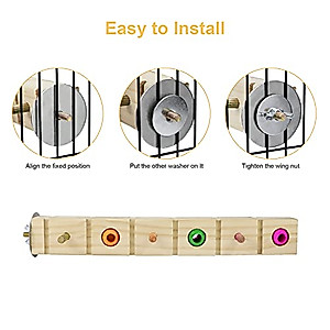 Parrot Bird Wood Perch Platform Corner Stand Shelf for Birds Budgie Parakeet Cockatiel Conure Cockatoo Macaw（F）