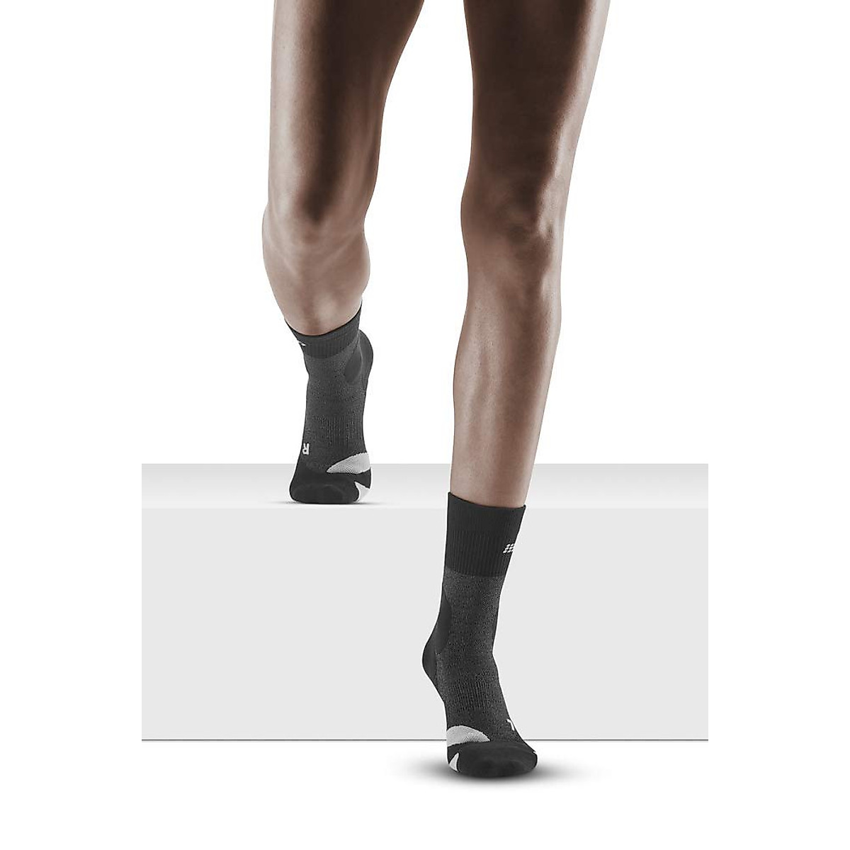 CEP Merino Wool Hiking Mid-Cut Socks, Stonegrey/Grey, Women, II (SM)