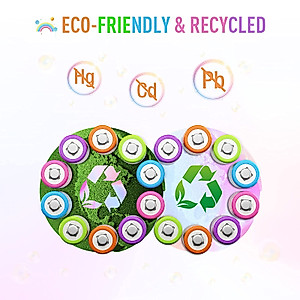 EBL Rechargeable AA Batteries with Battery Charger - AA Partial Pre-Charged 2500mAh Rechargeable Batteries 10 Packs and LCD Household Battery Charger Discharger