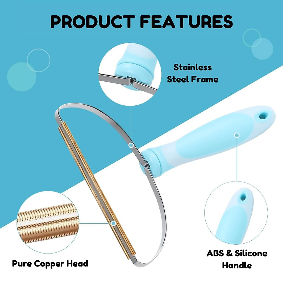 The Bouncing Bow Pet Hair Remover - Handle Carpet Rake & Magic Squeegee Broom, Easy Dog & Cat Fur Sweeper for Carpets, Rugs, and Household Cleaning