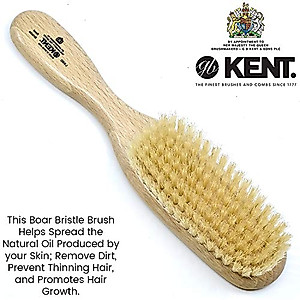 Kent LS9D Ladies Finest Hair Brush for Women - Boar Bristle Hair Brush Made of Satinwood and Soft Boar Bristle for Thin Hair - Luxury Royal Styling Brush, Straightening Brush, and Smoothing Brush