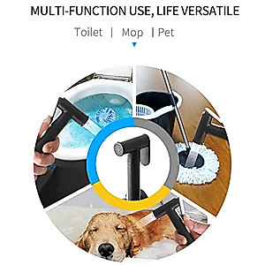 BINCAVIDOU Bidet Faucet Black Brass Single Cold Toilet Bidet Spray Set Wall Mount Portable Bathroom Bidet Faucet Personal Hygiene Pressure Sprayer Black