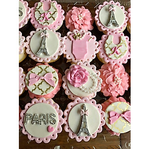 2Pcs/Set Mini Size I Love Paris Fondant Molds, Eiffel Tower Poodle Silicone Fondant Mold for Cake Cupcake Sweet Treats Decorating Sugar Craft Gum Paste Chocolate Candy Polymer Clay Resin Mold