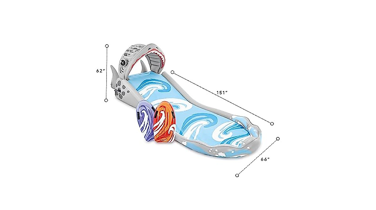 Intex 15-Foot Kids Water Slide with Surf Rider Floats - Outdoor Fun