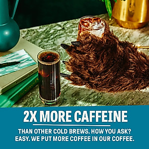 Wandering Bear Organic Vanilla Cold Brew Coffee, Iced Coffee 32 fl oz, 1 pack - Extra Strong, Smooth, Organic, Unsweetened, Shelf-Stable, Ready to Drink, Cold Brewed Coffee, Cold Coffee