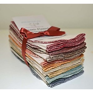 Gina's Soft Cloth Shop 1 Ply Organic Cotton Flannel Paperless Towels 11x12 Inches Set of 10 Earthtones Assortment