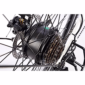 NARRAK 36V 350W 10Ah 26" Step-Thru Electric Bicycle City E-Bike Mountain Bikes Up to 30 Miles Removable Battery, Shimano 7-Speed and Dual Shock Absorber Commuter Bike for Adults (White)