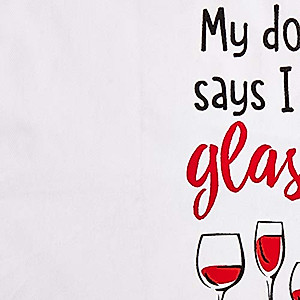 Imagine Design Relatively Funny My Doctor Says I Need Glasses Heavy Weight 100% Cotton Kitchen Towel, One Size, Red/Black/White 28.00" x 18.00"