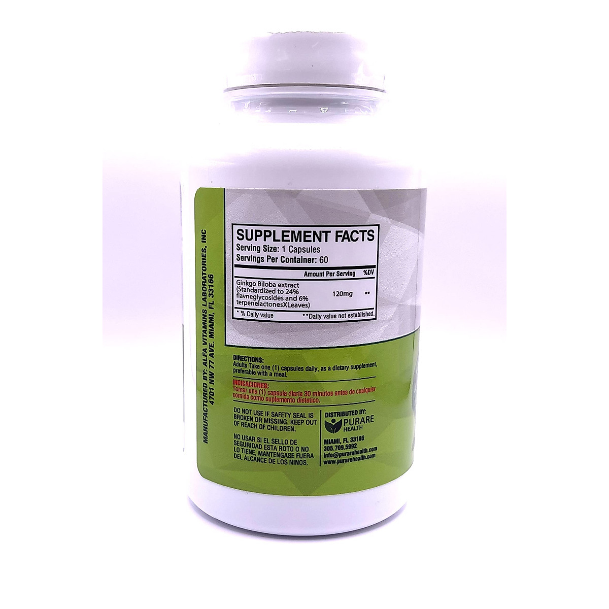 Purare Health Ginkgo Biloba Supplements