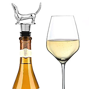 LYWUU Dachshund Dog Shape Wine Bottle Stopper Champagne Cava Prosecco Sparkling Beverage Funny Gifts