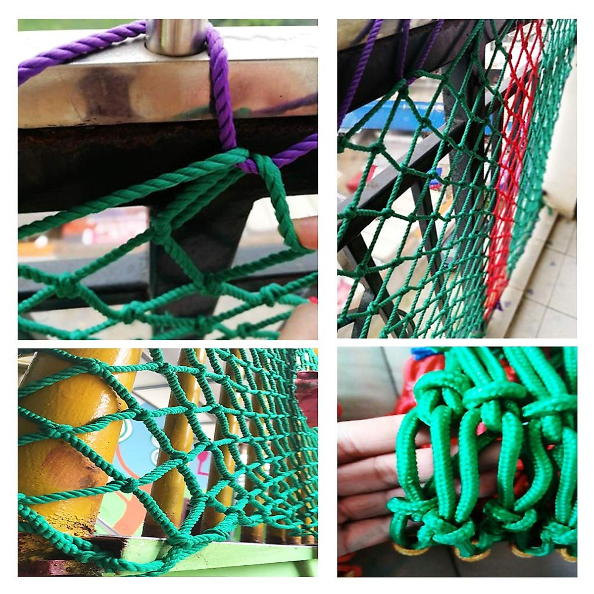 Child Pet Cat Safety Anti-Fall Net Multi-Purpose, Nylon Safety Net Green, Balcony Stairs Child Baby Pet Anti-Fall Net, Outdoor Climbing, Plant Flower Climbing Net, Grid 4mm * 6cm (Size : 1 * 2M)