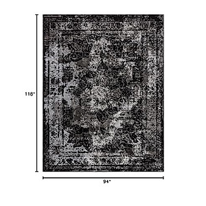 Well Woven Patras Black Vintage Oriental Medallion Area Rug 8x10 (7'10" x 9'10")