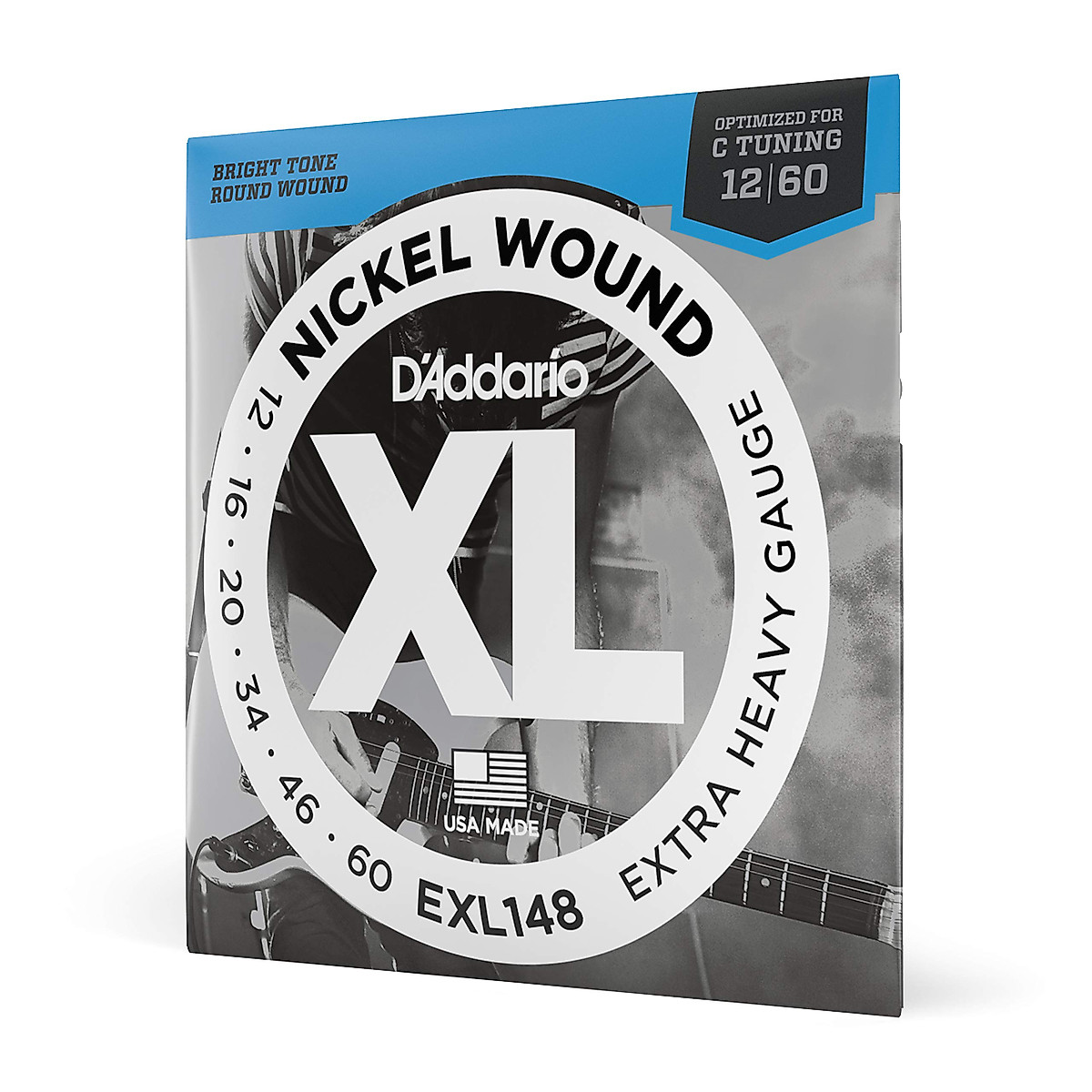 D'Addario Guitar Strings - XL Nickel Electric Guitar Strings - EXL148 - Perfect Intonation, Consistent Feel, Reliable Durability - For 6 String Guitars - 12-60 Extra Heavy