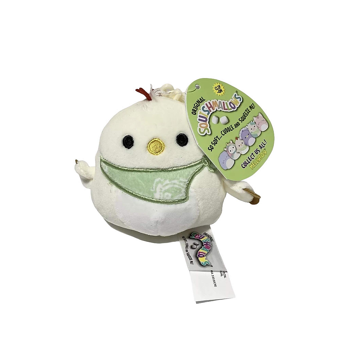 Kellytoy 3.5” Squishmallows Backpack Clip Ons Plush Pillow (Todd Chick with Bandanna)