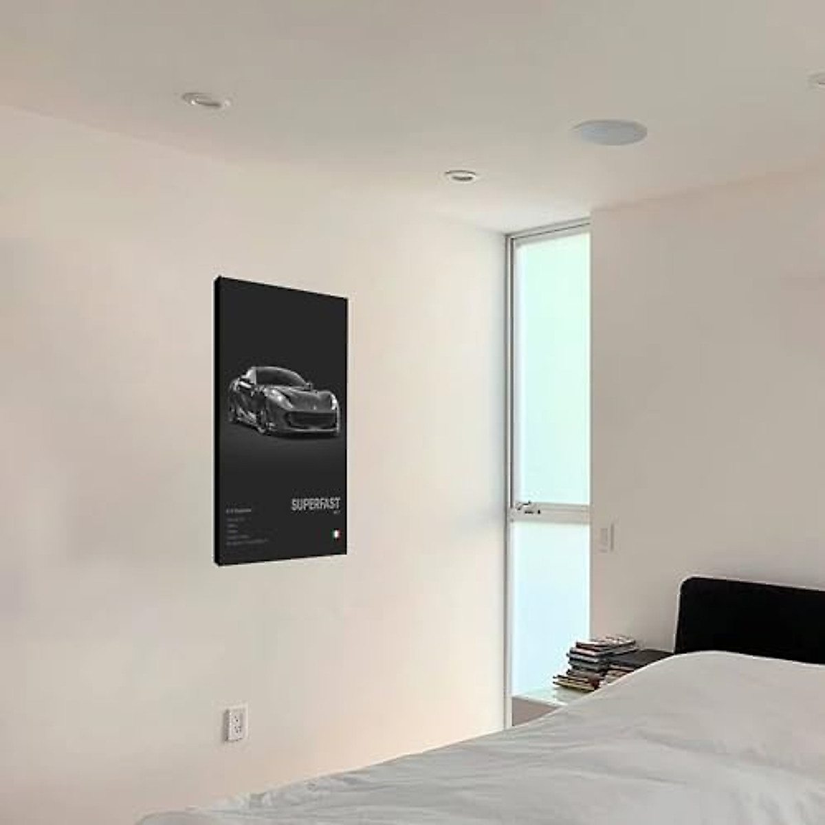 Car Poster Ferrari F40 Supercar Posters Racing Car Canvas Wall Art For Boy's Bedroom SuperCar Wall Decor Frame-style 20x30inch(50x75cm)