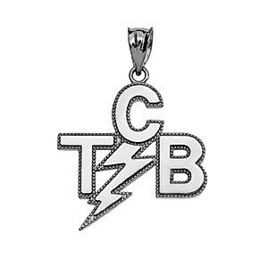 Fine Sterling Silver Taking Care of Business in a Flash (TCB) Pendant
