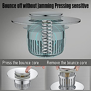 Kitchen Sink Strainer Stopper Kit, Pop Up Sink Stopper, Stainless Steel Food Debris Catcher for Kitchen