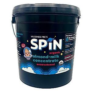 Wilderness Poets SPiN, Organic Almond Milk Concentrate (Unsweetened) - (1 gallon - 8 Pound) - 228 Servings - Make Almond Milk or Non-Dairy Creamer for Coffee, Tea, Lattes, Smoothies and Vegan Desserts (128 Ounce - 8 Pound)