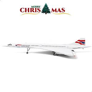 NUOTIE 1:125 Concorde Airplane Model Pre-Build Diecast Aircraft Model Kits Aircraft Simulation Model Display Model Collection or Gift(British Airways)