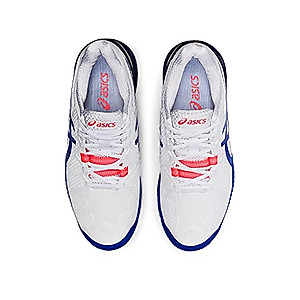 ASICS Women's Gel-Resolution 8 Tennis Shoes, 7.5, White/Lapis Lazuli Blue