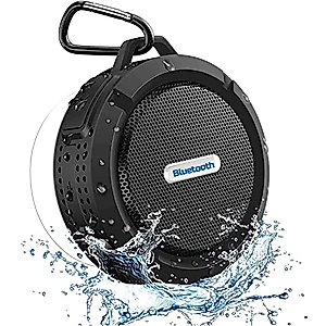 Mini Shower Speakers, IP65 Waterproof Bluetooth Portable Speakers and True Wireless Stereo and Dsp Technology, 6 Hours Playback and Microsd Card, Internal Microphone, Suction Cup, for Pool, Beach