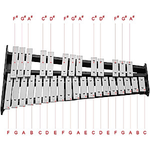 Habisder 32 Note Glockenspiel Xylophone Percussion Kit with Height Adjustable Stand, Drumsticks and Carry Bag