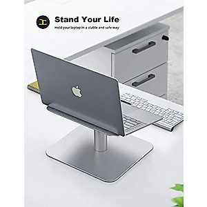 Lamicall Swivel Laptop Stand, Laptop Riser - [360-Rotating] Ergonomic Aluminum Computer Desk Holder Compatible with MacBook, Air, Pro, Dell XPS, HP and More 10" - 17.3" Notebook - Sliver