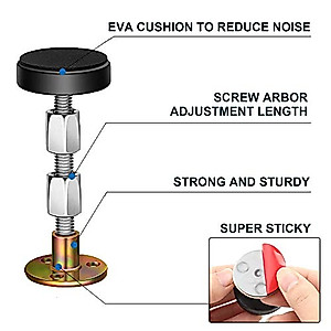 Krisler Adjustable Threaded Bed Frame Anti-Shake Tool for Bed, Headboard stoppers, Bedside Headboards Prevent loosening Anti-Shake Fixer, 4pc, 30-112mm, Easy Install