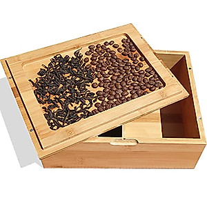 Large Natural Bamboo Decorative Storage Box Wooden Keepsake Box - 10” x 8” x 4” with Magnetic Lid for Home Storage (Standard Version)