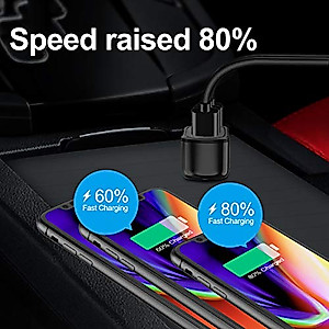 USB Car Charger,Bralon 24W/4.8A 3-Port Fast Car Charger Smart Phone Car Charger Compatible with iPhone 11/11 Pro(Max)/XS(Max)/X/8 7 6 S Plus,Galaxy Note S10 S9 S8 S7 S6,iPad,Mp3&More