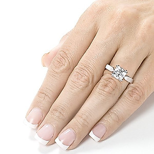 Kobelli Cushion-cut Moissanite Solitaire Engagement Ring 2 CTW 14k White Gold, Size 7