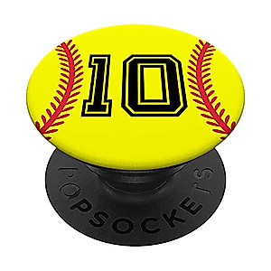Softball Jersey Number #10 PopSockets Swappable PopGrip