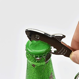 Wmzjnljy 2pcs Swatom Shark Bottle Opener Tool Keychain Accessories Soda Beer Bottle Opener Keyring for Birthday Anniversary(J06-2)