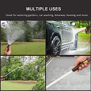 Brass Hose Nozzle, Heavy-Duty Adjustable Garden Twist Hose Nozzle Shut Off Valve, Suitable for Cleaning Car, Watering Flowers, Lawns, Cleaning Ground (2 Pack)