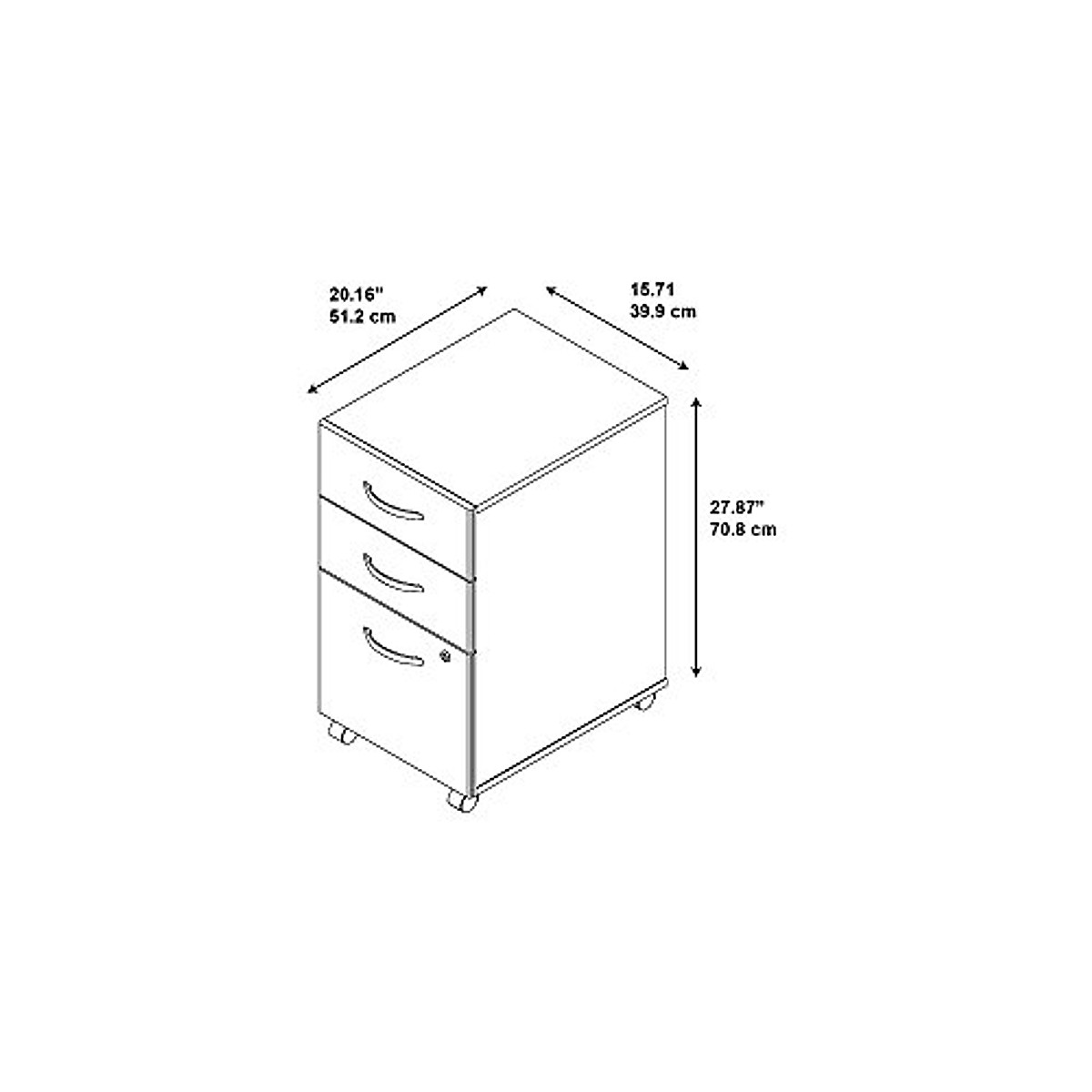 Bush Business Furniture Series C: 3 Drawer Pedestal, Mocha Cherry