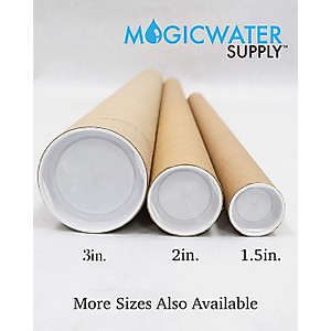 MagicWater Supply Mailing Tube - 1.5 in x 9 in - Kraft - 4 Pack - for Shipping and Storage of Posters, Arts, Crafts, and Documents
