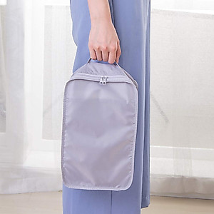 JJ POWER Travel Shoe Bags, Foldable Waterproof Shoe Puches Organizer-Double Layer (2 Grey Shoe Bags)