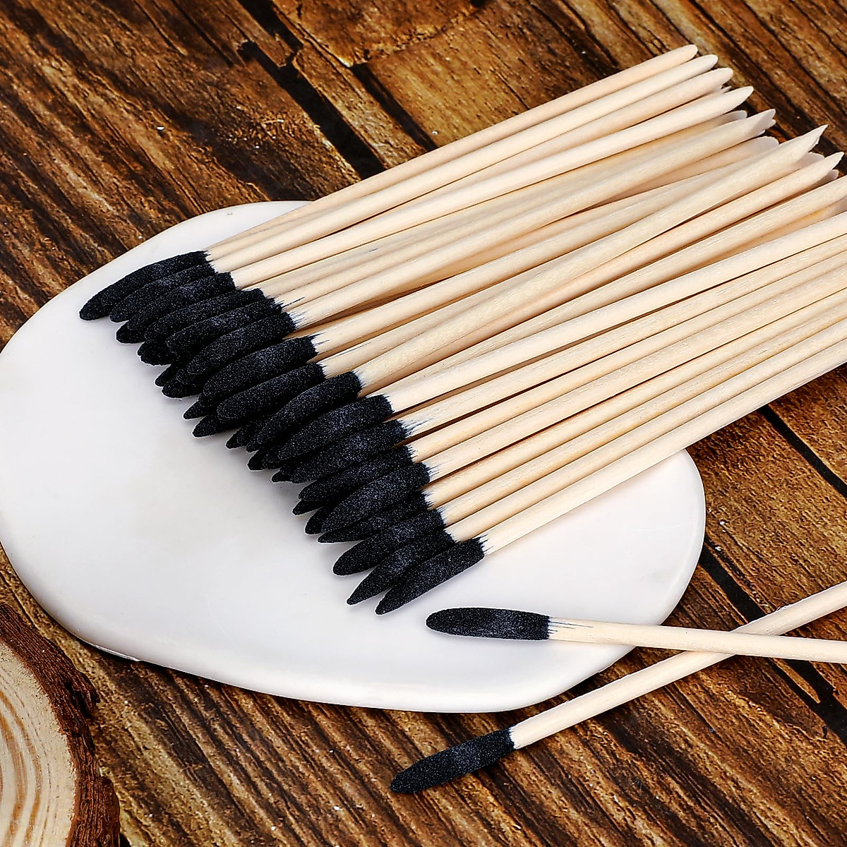 Sanding Sticks 50 Pack Tight Spaces Matchsticks Slanted Sanding Twigs Fine Detailing Sanding Sticks for Plastic Models Wood Hobby